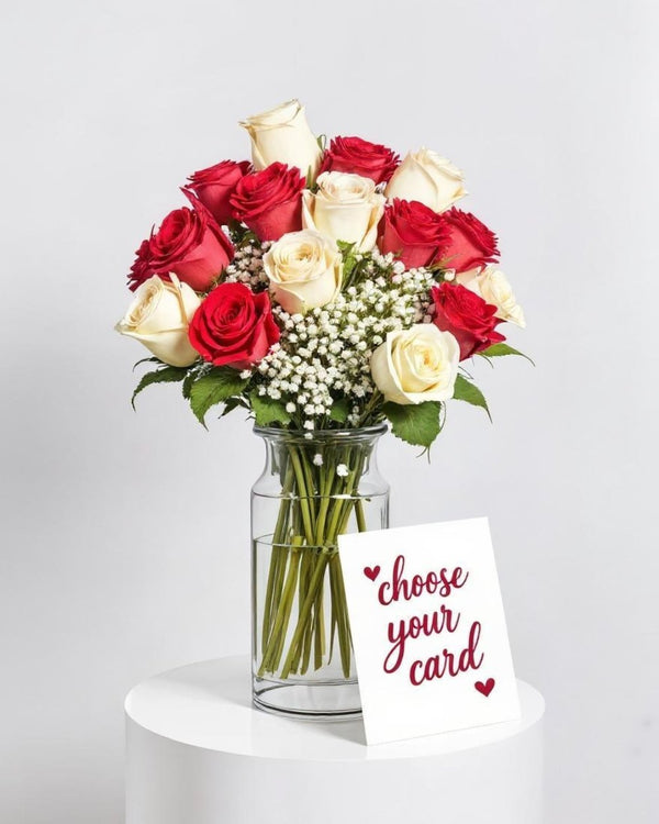 Fire & Ice Roses Vase - Fresh & Affordable Flowers – Florist.co.nz